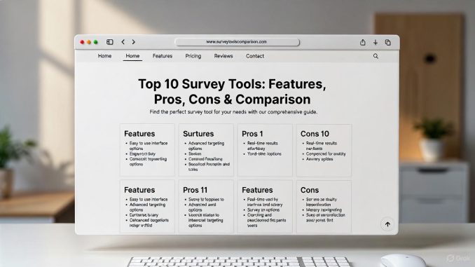 Top 10 Survey Tools: Features, Pros, Cons & Comparison - Cotocus