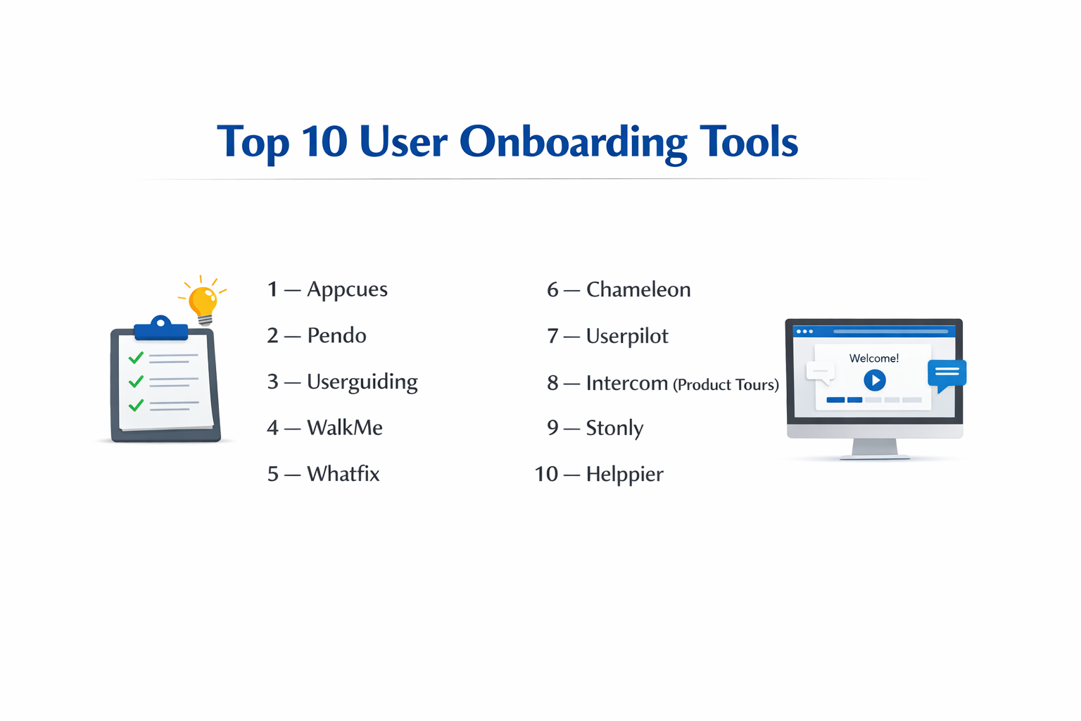 Top 10 User Onboarding Tools: Features, Pros, Cons & Comparison - Cotocus