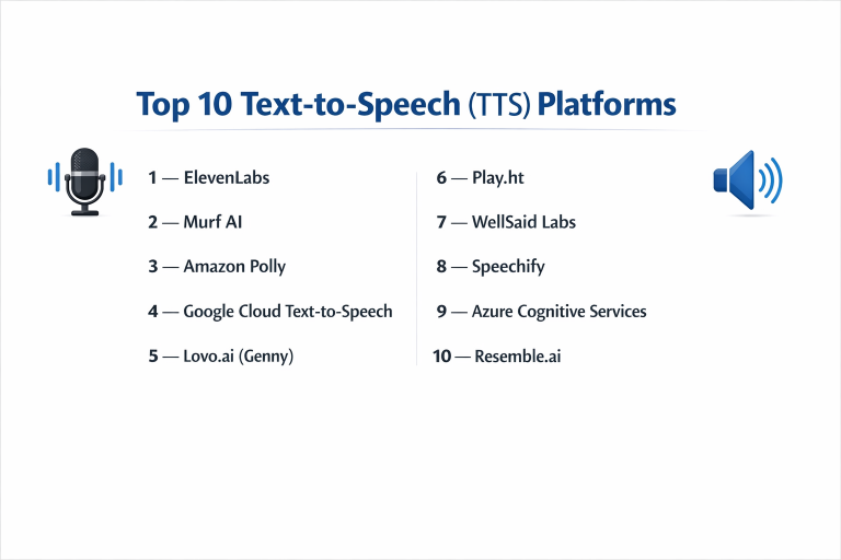 Top 10 Text-to-Speech (TTS) Platforms: Features, Pros, Cons ...