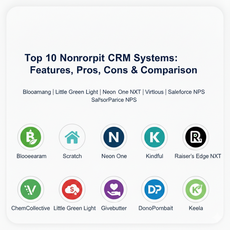 Top 10 Nonprofit CRM Systems: Features, Pros, Cons & Comparison - Cotocus