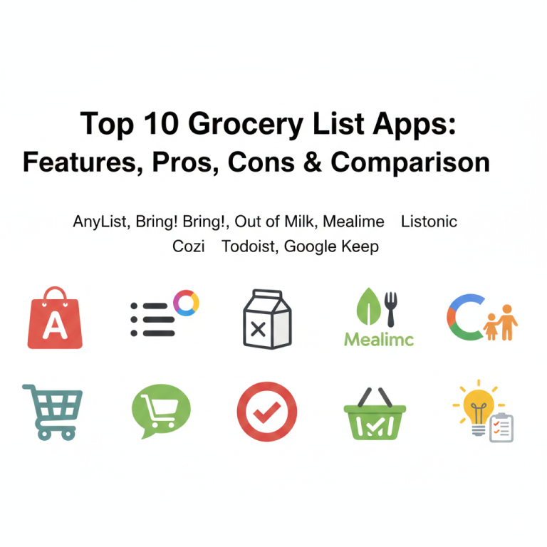 Top 10 Grocery List Apps: Features, Pros, Cons & Comparison - Cotocus