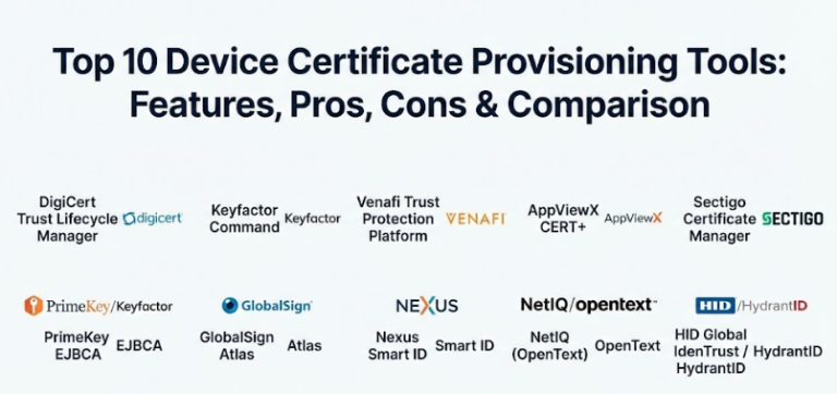 Top 10 Device Certificate Provisioning Tools: Features, Pros, Cons ...